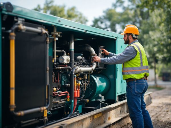 A-person-safely-operating-a-large-industrial-power-generator-in-an ...