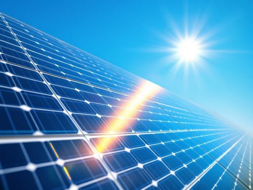 A-solar-panel-converting-sunlight-into-electricity-with-clear-blue-sky ...