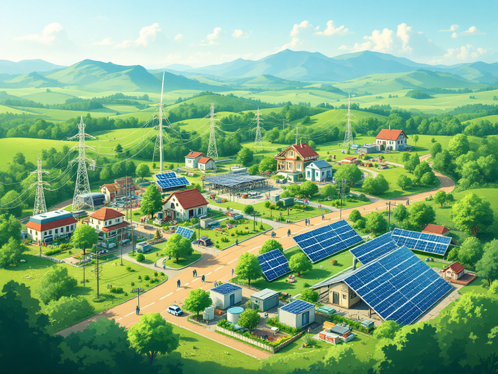 Illustration-of-a-sustainable-power-grid-incorporating-eco-friendly ...
