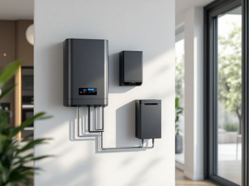 Interior-view-of-a-modern-home-with-a-wall-mounted-inverter-and-two ...